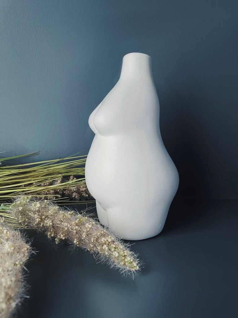 Female Form Vase in White Stoneware – Homeplace